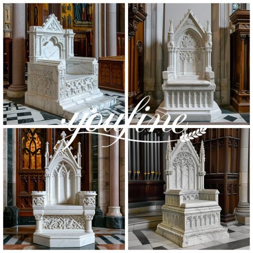 White Custom Marble Bishop Throne Chair for Church-Church Altars ...
